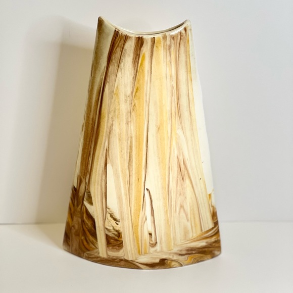 Accents | Art Pottery Narrow Angled Vase Abstract Shaped Retro Drip ...